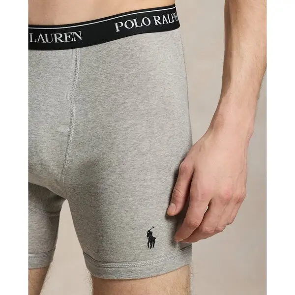 Ralph Lauren Cotton Wicking Boxer Brief 3-pack - Grey/red/black
