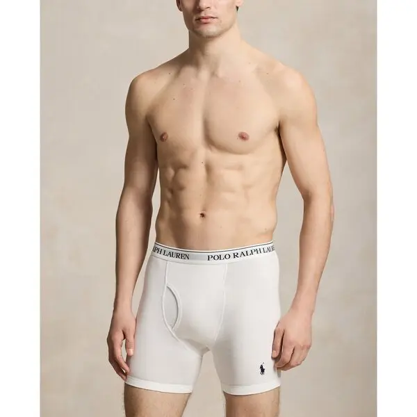 Ralph Lauren Cotton Wicking Boxer Brief 3-pack - White