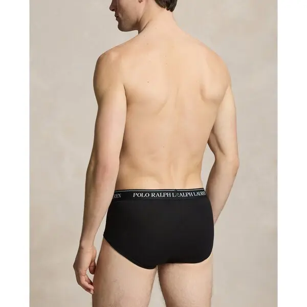 Ralph Lauren Cotton Wicking Mid-rise Brief 4-pack - Black