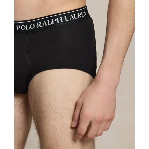 Ralph Lauren Cotton Wicking Mid-rise Brief 4-pack - Black