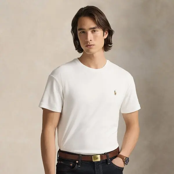 Ralph Lauren Classic Fit Soft Cotton Crewneck T-shirt - White