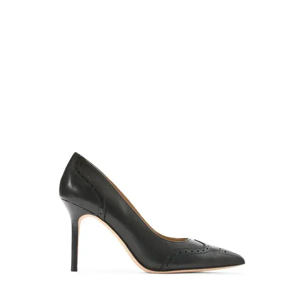 Ralph Lauren Lynden Burnished Leather Pump - Black