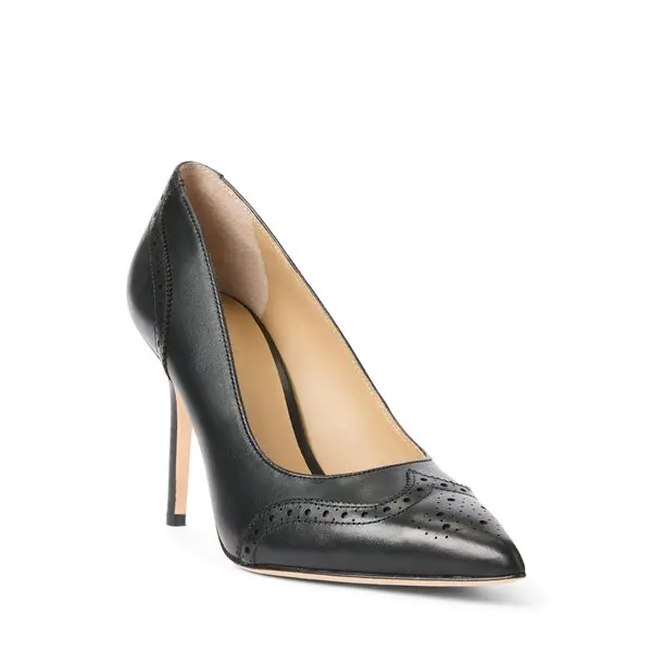 Ralph Lauren Lynden Burnished Leather Pumps - Black