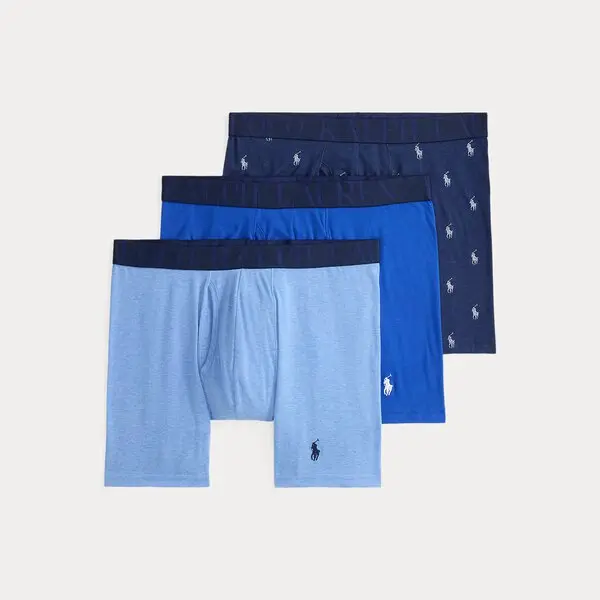 Ralph Lauren Stretch Cotton Boxer Brief 3-pack - Blue