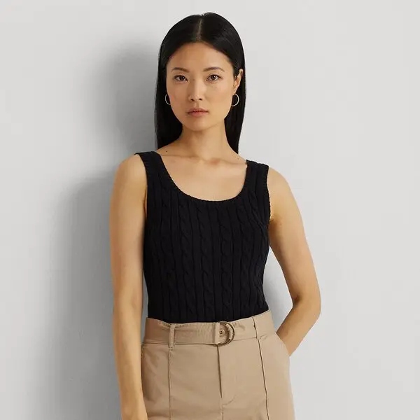 Ralph Lauren Cable-knit Sleeveless Sweater - Black