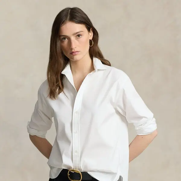 Ralph Lauren Relaxed Fit Cotton Shirt With Embroidered Pony - White
