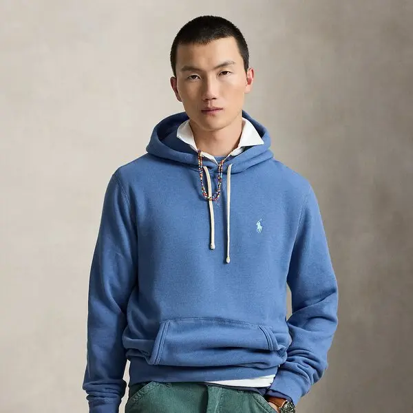 Ralph Lauren Fleece Hoodie With Embroidered Logo - Carson Blue