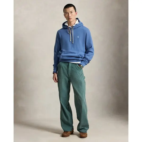 Ralph Lauren Fleece Hoodie With Embroidered Logo - Carson Blue