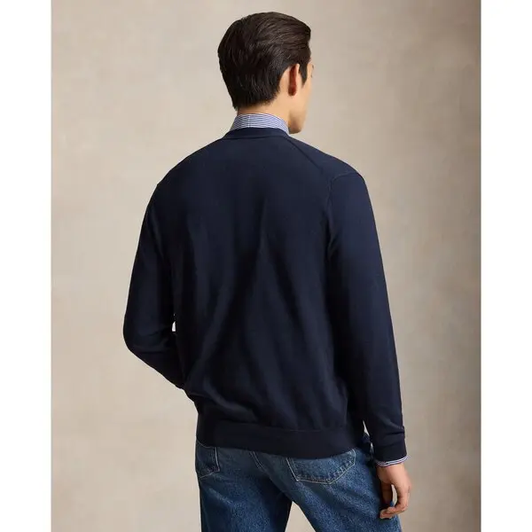 Ralph Lauren Cotton V-neck Cardigan - Hunter Navy
