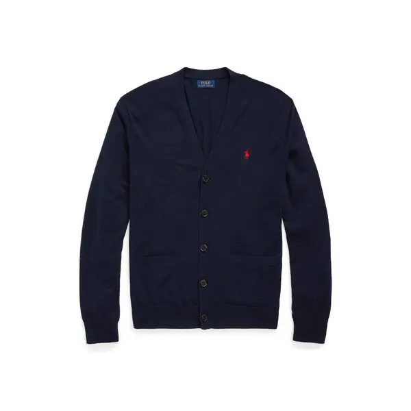Ralph Lauren Cotton V-neck Cardigan - Hunter Navy