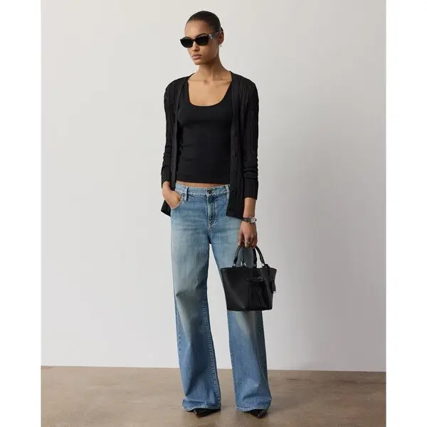 Ralph Lauren Ellis Rib-knit Cotton-blend Tank Top - Black