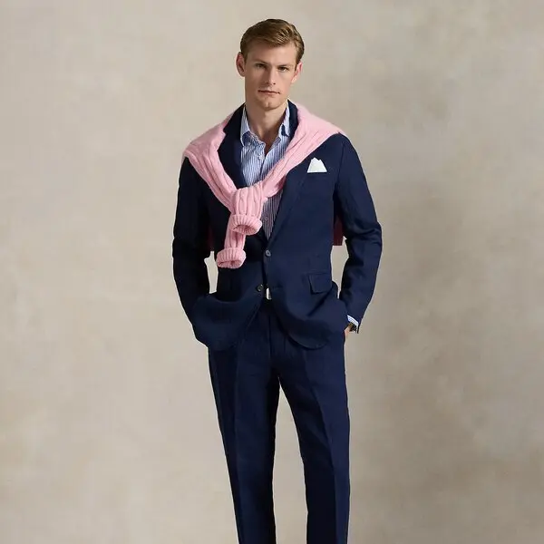 Ralph Lauren Linen Suit Trouser - Navy