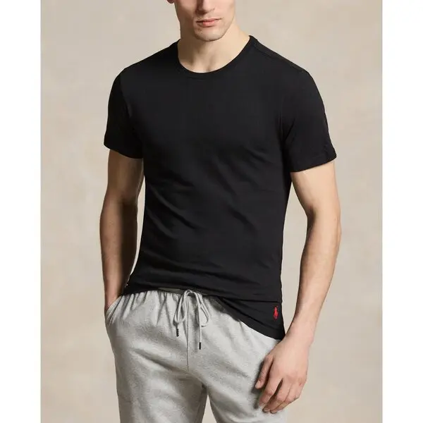 Ralph Lauren Slim Fit Wicking Crew 3-pack - Black
