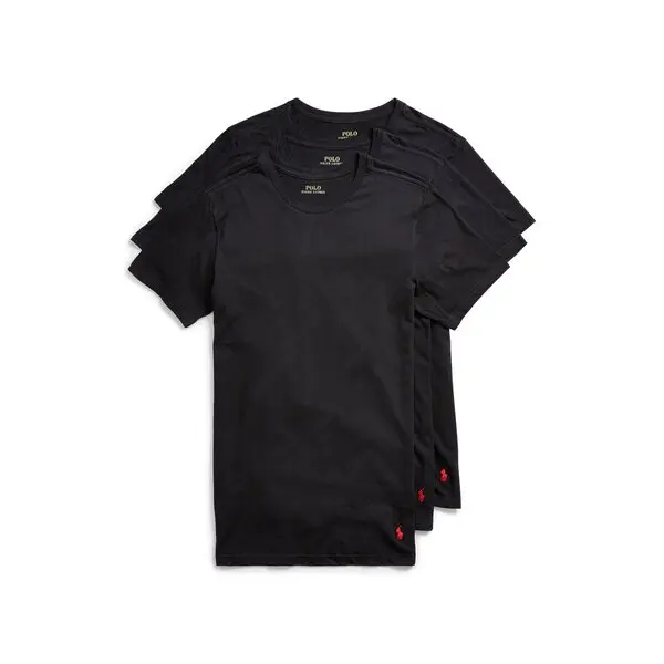 Ralph Lauren Slim Fit Wicking Crew 3-pack - Black