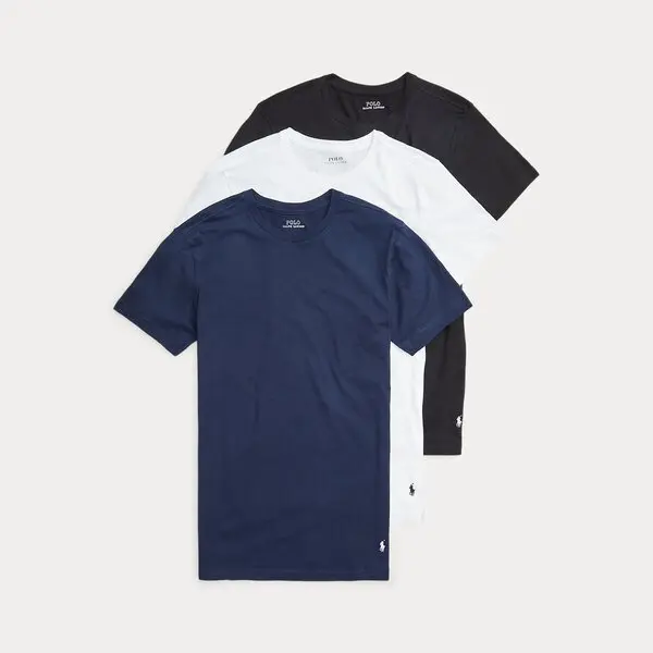 Ralph Lauren Slim Fit Wicking Crew 3-pack - Navy/white/black
