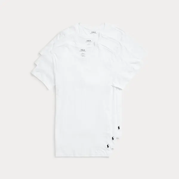 Ralph Lauren Slim Fit Wicking Crew 3-pack - White