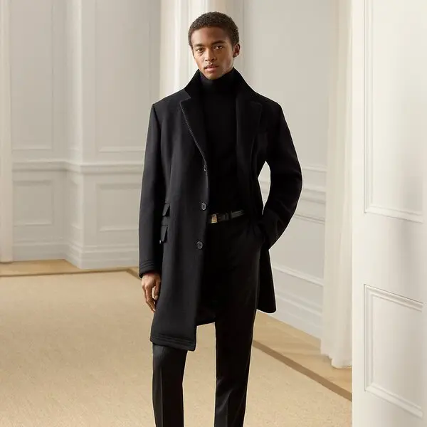 Ralph Lauren Gregory Hand-tailored Wool Serge Trouser - Black