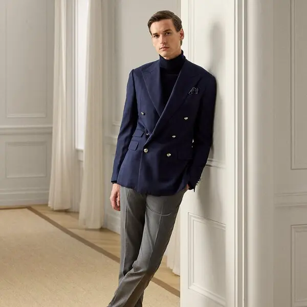 Ralph Lauren Gregory Hand-tailored Wool Serge Trouser - Medium Grey