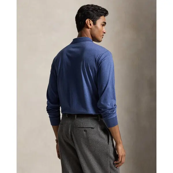 Ralph Lauren Classic Fit Soft Cotton Polo Shirt - Derby Blue Heather