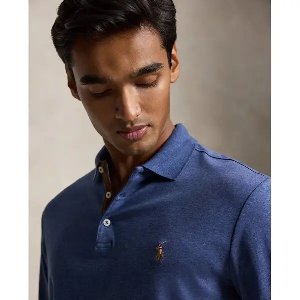 Ralph Lauren Classic Fit Soft Cotton Polo Shirt - Derby Blue Heather
