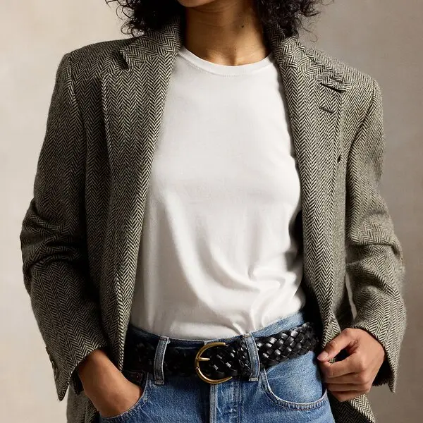 Ralph Lauren Braided Calfskin Belt - Black