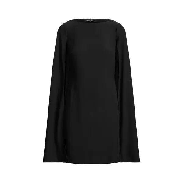 Ralph Lauren Georgette Cape Cocktail Dress - Black