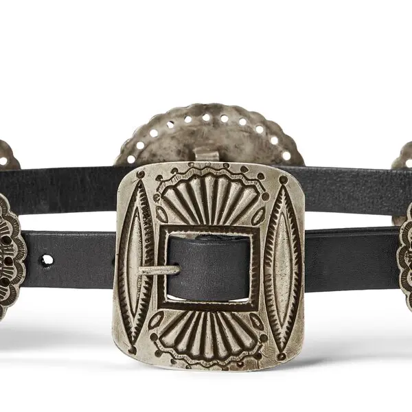 Ralph Lauren Metal-accent Leather Skinny Belt - Black
