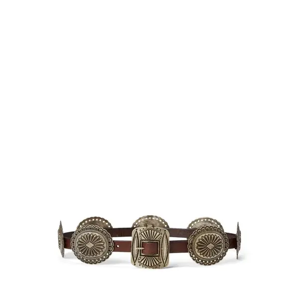Ralph Lauren Metal-accent Leather Skinny Belt - Brown