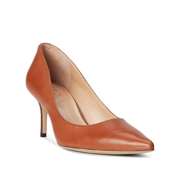 Ralph Lauren Lanette Leather Pump - Deep Saddle Tan