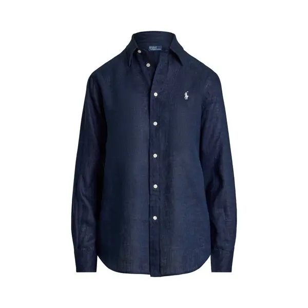 Ralph Lauren Classic Fit Linen Shirt With Embroidered Pony - Tidal Navy