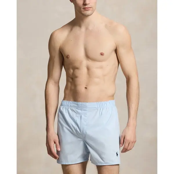 Ralph Lauren Classic Woven Cotton Boxer 3-pack - Blue/white/navy