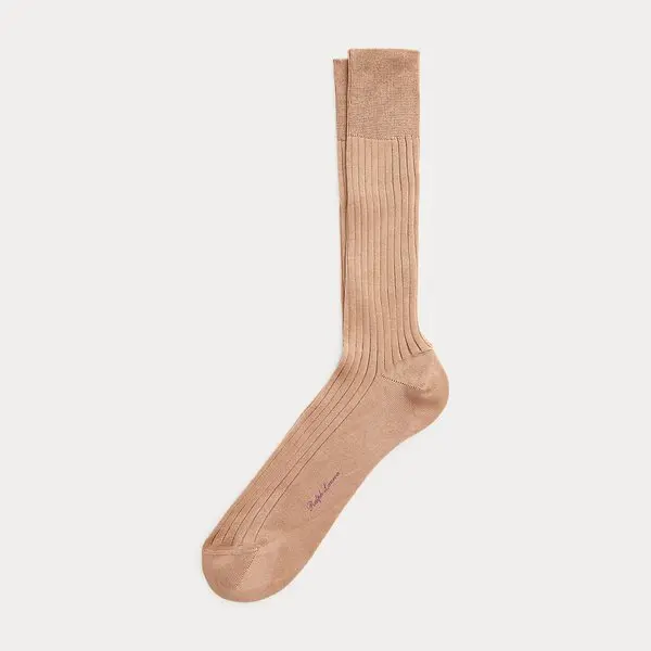 Ralph Lauren Rib-knit Cotton Trouser Socks - Camel