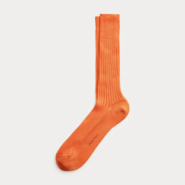 Ralph Lauren Rib-knit Cotton Trouser Socks - Orange