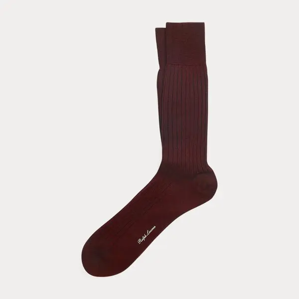 Ralph Lauren Rib-knit Cotton Trouser Socks - Wine