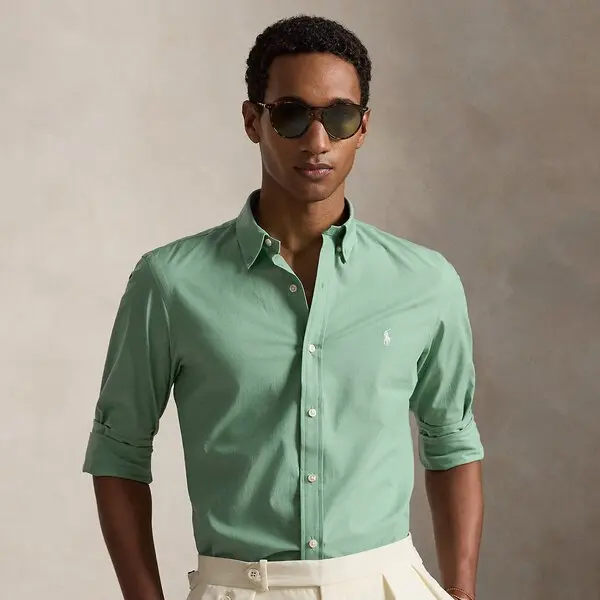 Ralph Lauren Slim Fit Stretch Poplin Shirt - Faded Mint