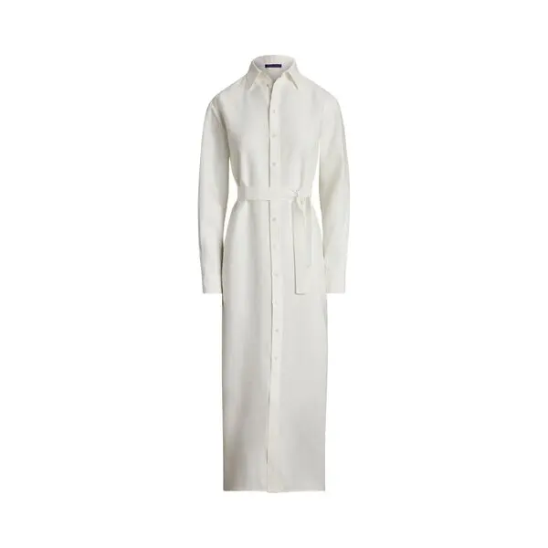 Ralph Lauren Vicki Linen Shirt Dress With Belt - Cream