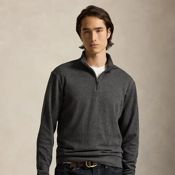 Ralph Lauren Textured Quarter-zip Pullover - Windsor Heather