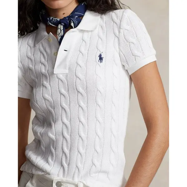Ralph Lauren Cable-knit Polo Shirt - White