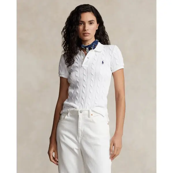 Ralph Lauren Cable-knit Polo Shirt - White