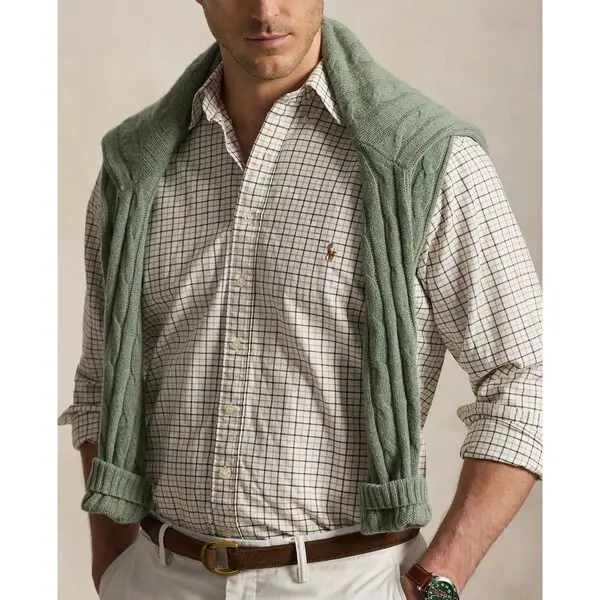 Ralph Lauren Tattersall Oxford Shirt - White Brown Multi