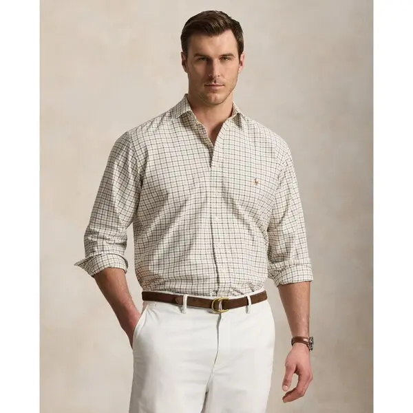 Ralph Lauren Tattersall Oxford Shirt - White Brown Multi