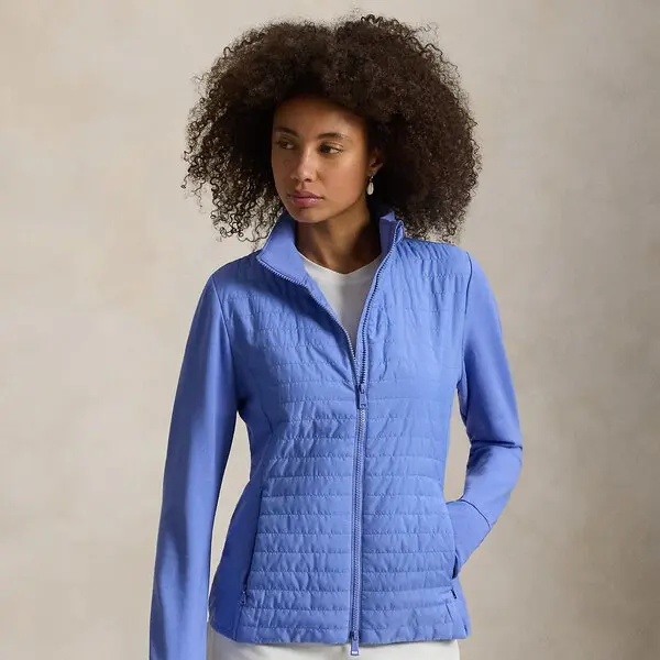 Ralph Lauren Hybrid French Terry-quilted Zip Jacket - Blue Mist