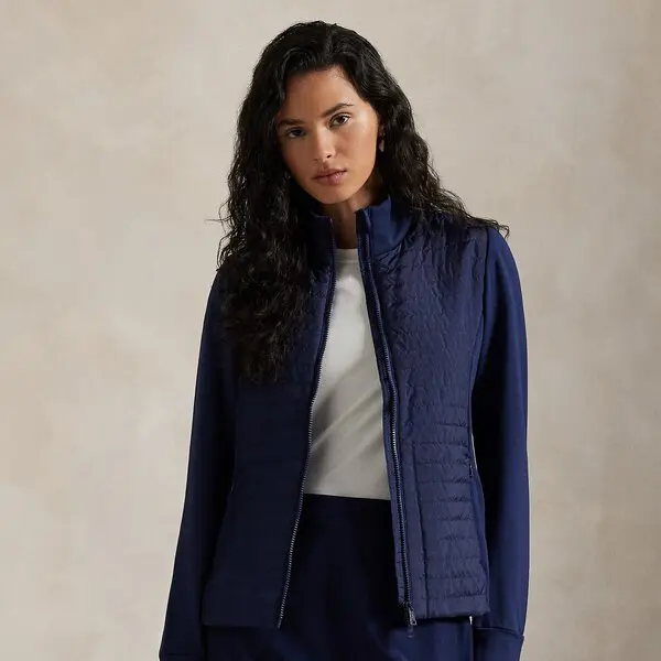 Ralph Lauren Hybrid French Terry-quilted Zip Jacket - Refined Navy