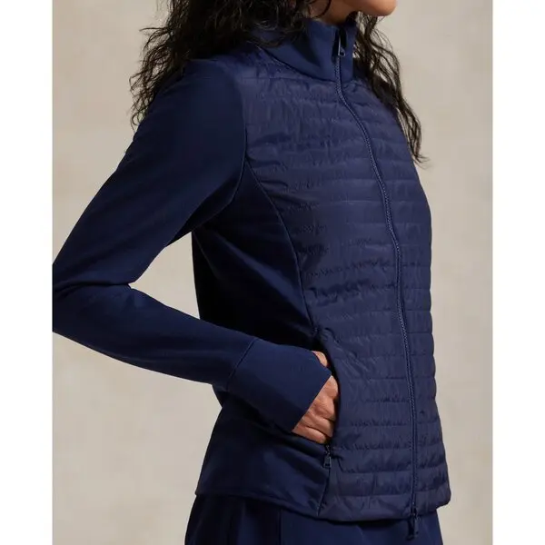 Ralph Lauren Rlx Hybrid French Terry Quilted Zip Jacket - Refined Navy