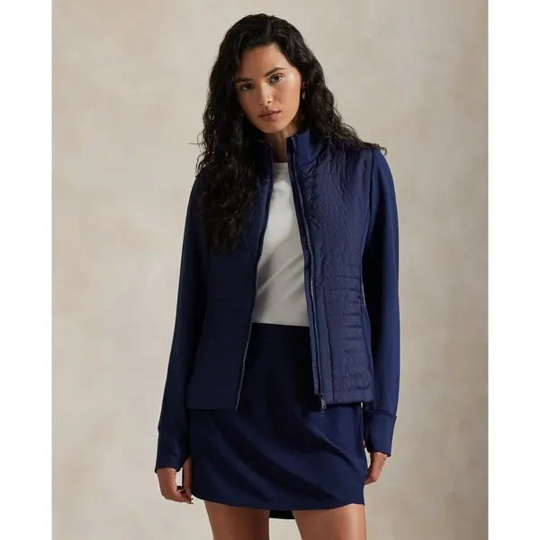 Ralph Lauren Rlx Hybrid French Terry Quilted Zip Jacket - Refined Navy