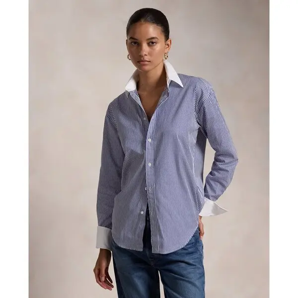 Ralph Lauren Striped Cotton Shirt With Extended Cuffs