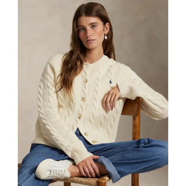 Ralph Lauren Cable-knit Wool-cashmere Cardigan
