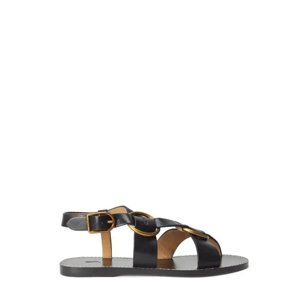 Ralph Lauren Double O-ring Leather Sandal