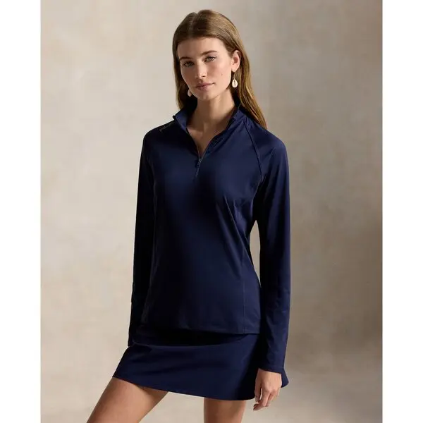 Ralph Lauren Rlx Stretch Jersey Quarter-zip Pullover - Refined Navy