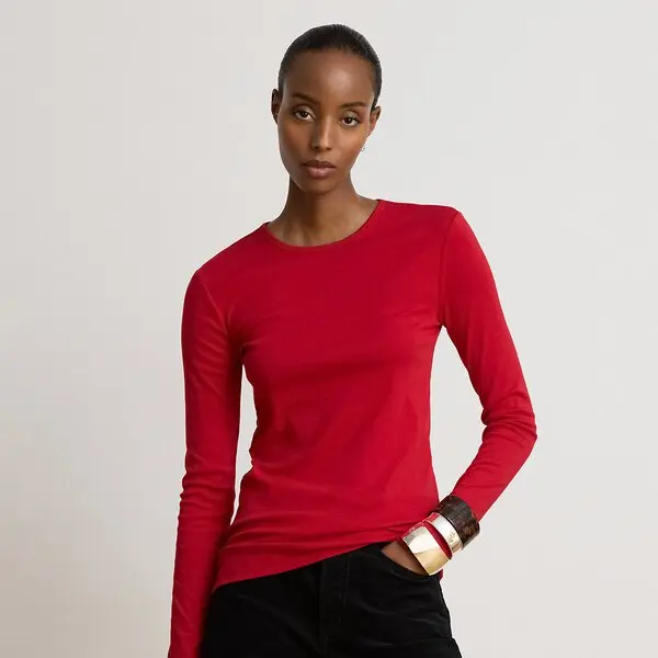 Ralph Lauren Stretch Cotton Long Sleeve Tee - Ralph Red